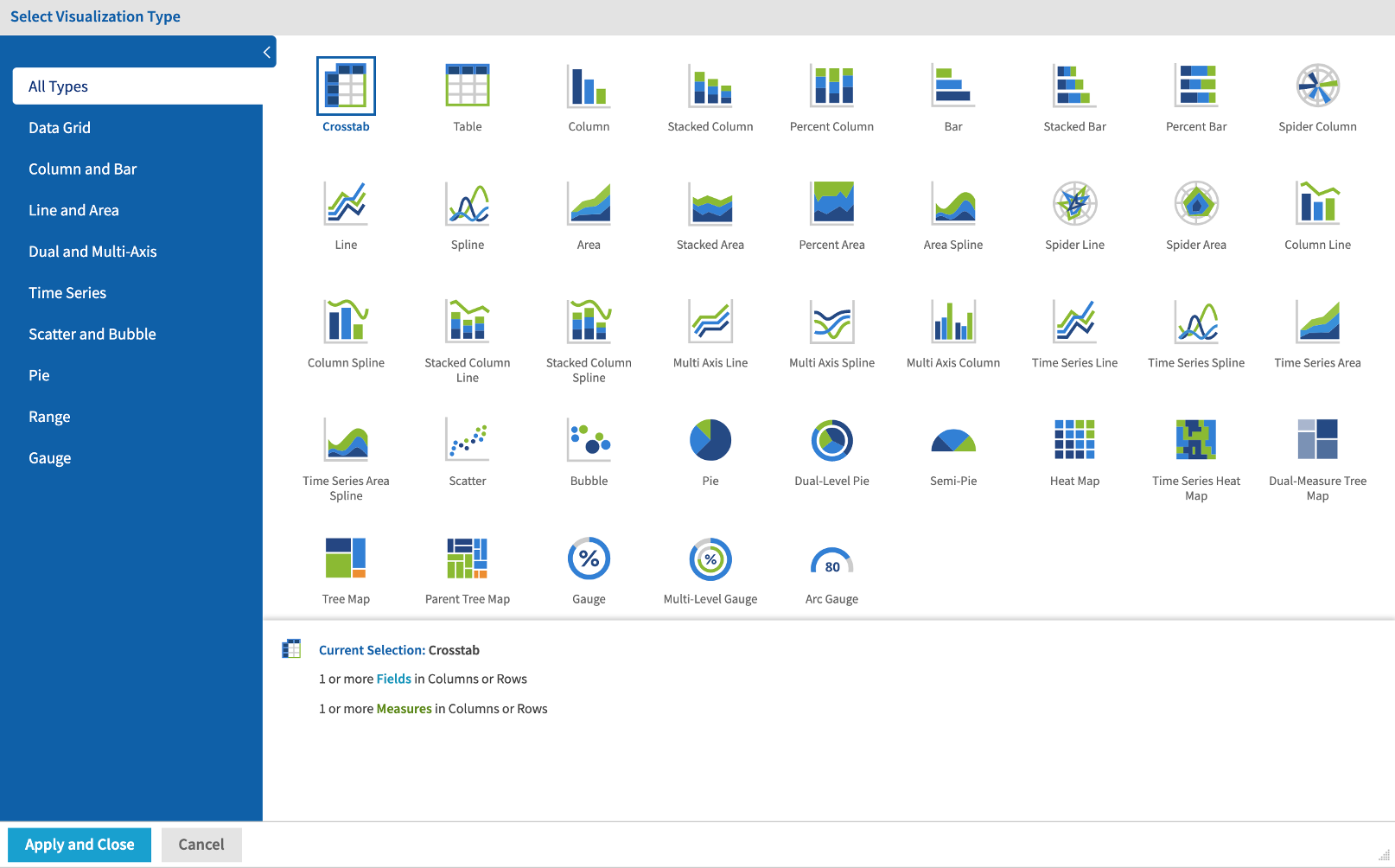 Changing visualization types – Benevity API Help Center