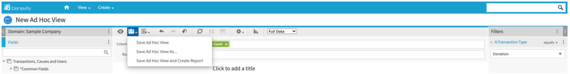 Creating ad hoc views and reports – Benevity API Help Center