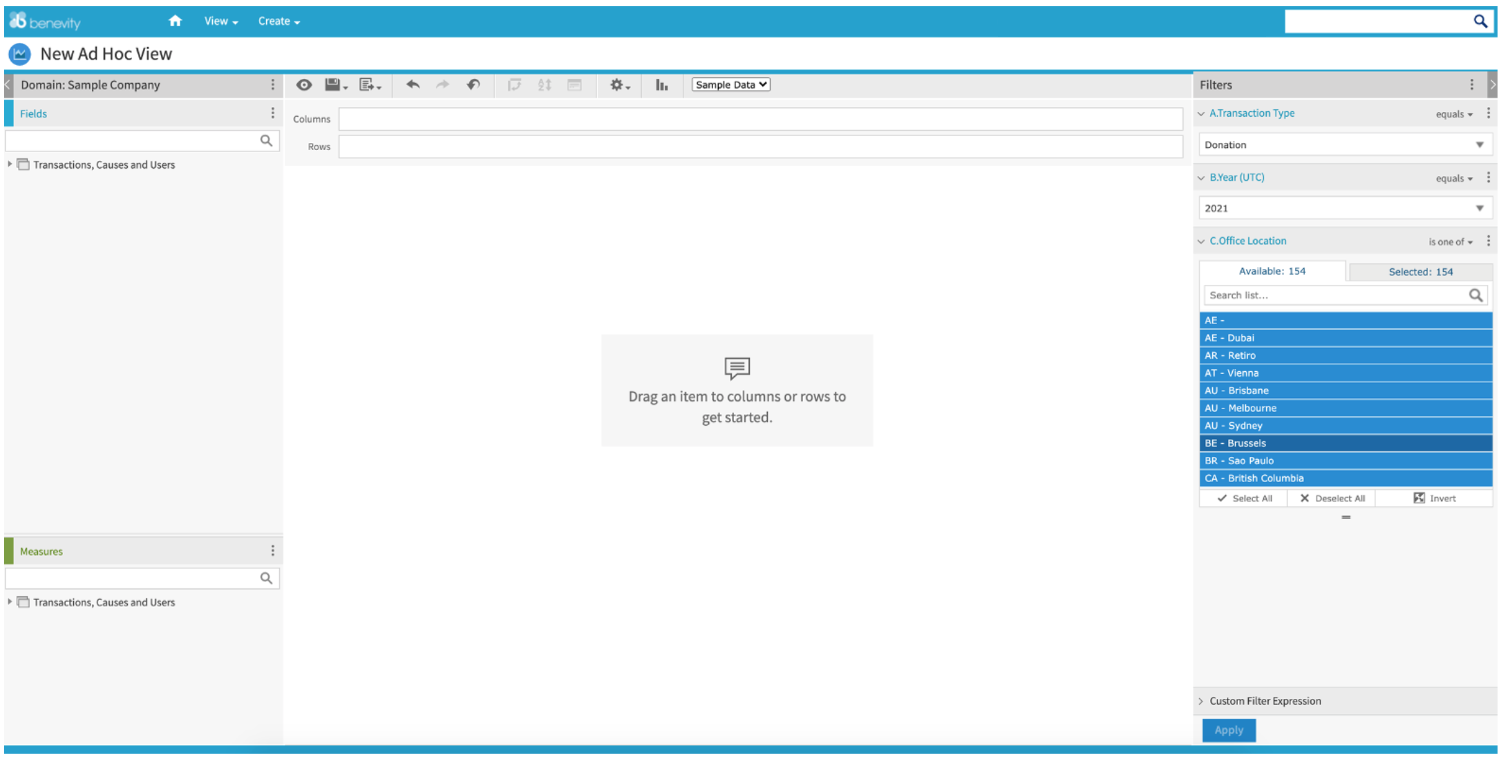 Creating a dashboard – Benevity API Help Center